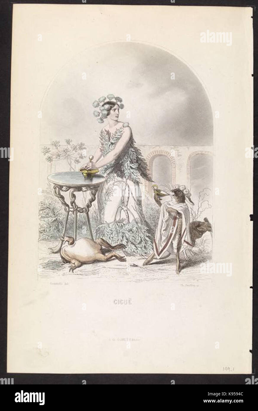 A depiction from 'Les fleurs animées,' showing animated flowers or ...