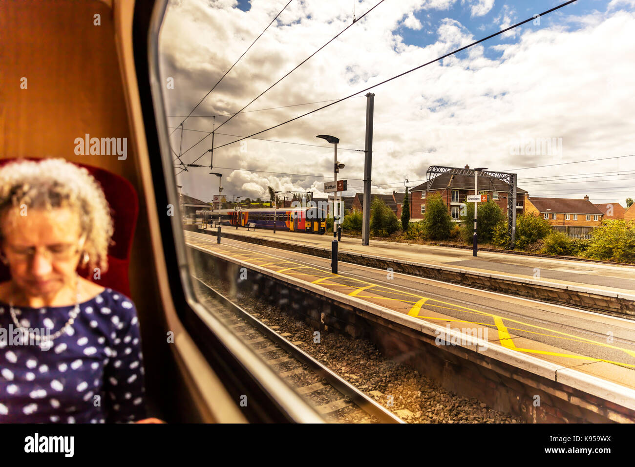 Sitting on train, Grantham train station, Grantham train station ...