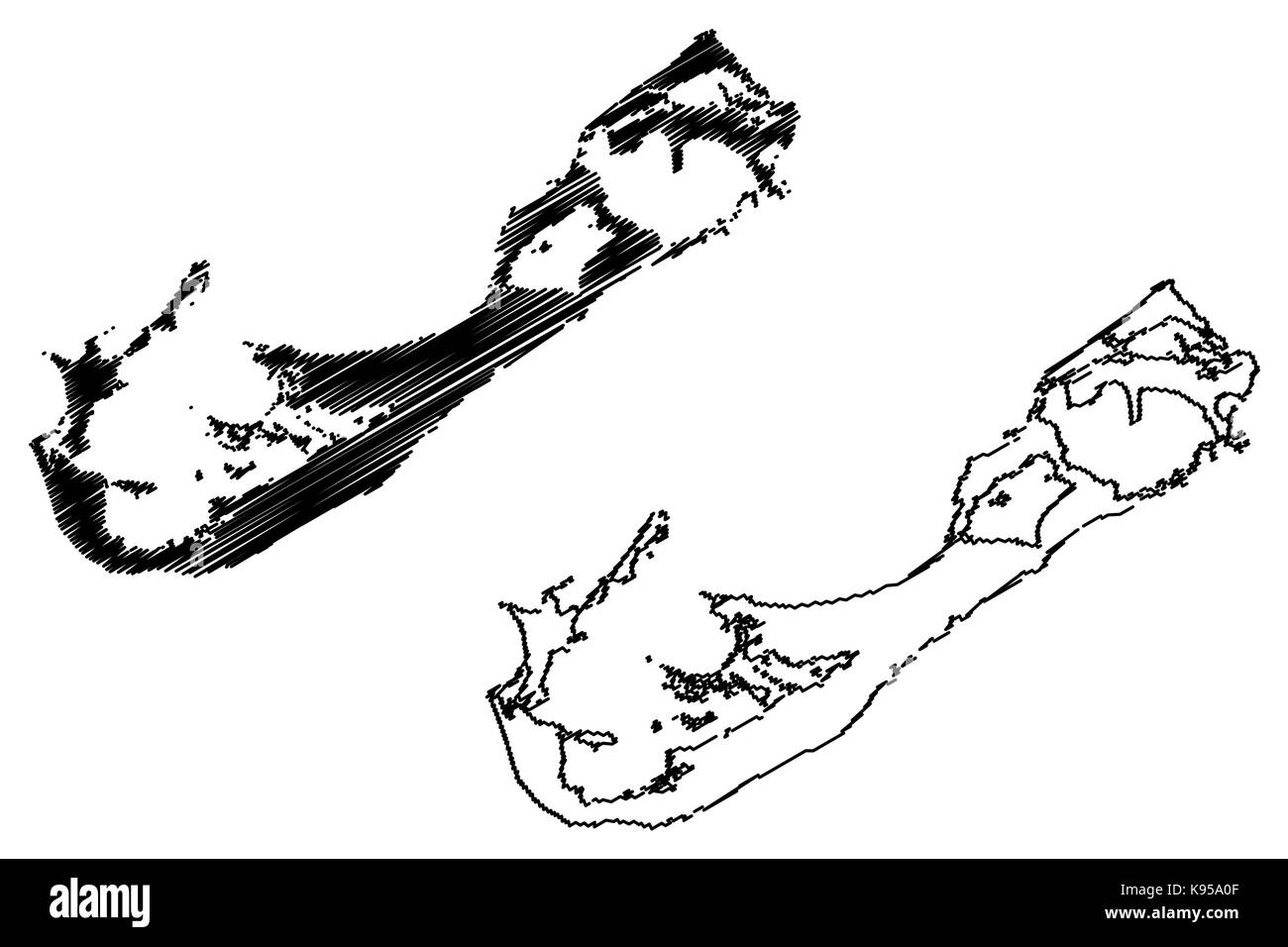bermuda island map vector illustration, scribble sketch bermuda island ...