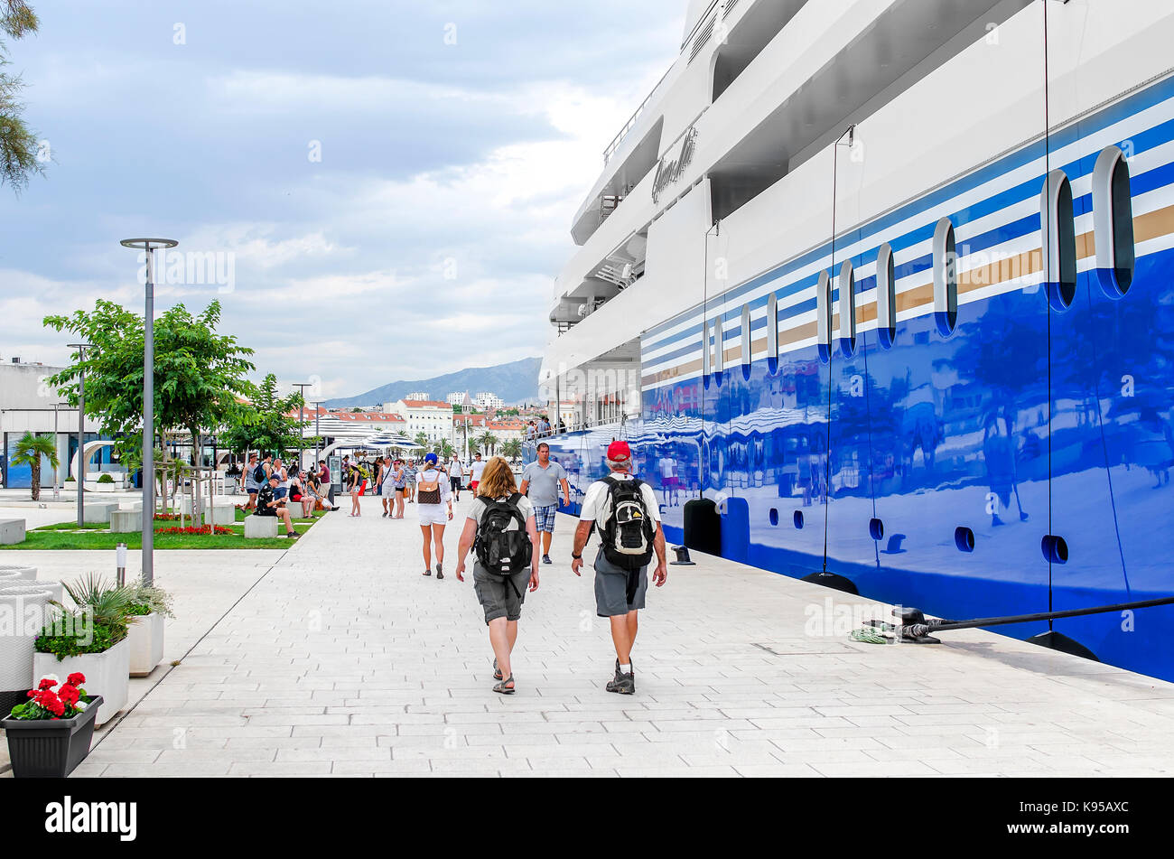 Cruise liner in the port of Split Croatia Stock Photo - Alamy