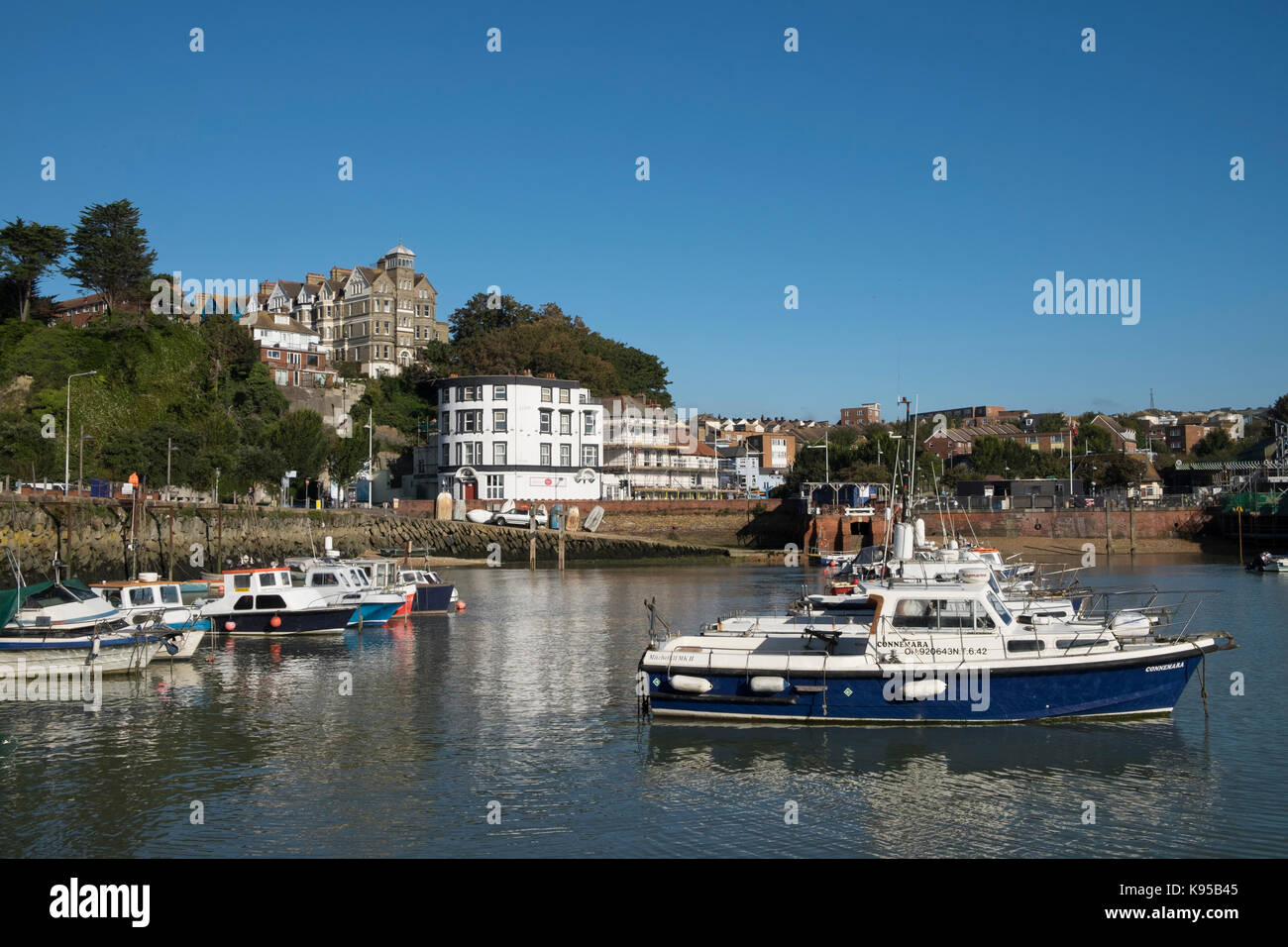 Folkestone harbour and views of the town, Kent UK Stock Photo - Alamy