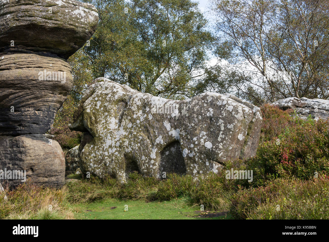 Beautiful Balancing Rock Formations at Brimham Rocks near Pateley ...