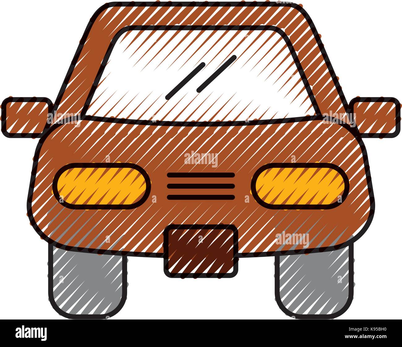 cartoon car vehicle transport front view icon Stock Vector Image & Art ...