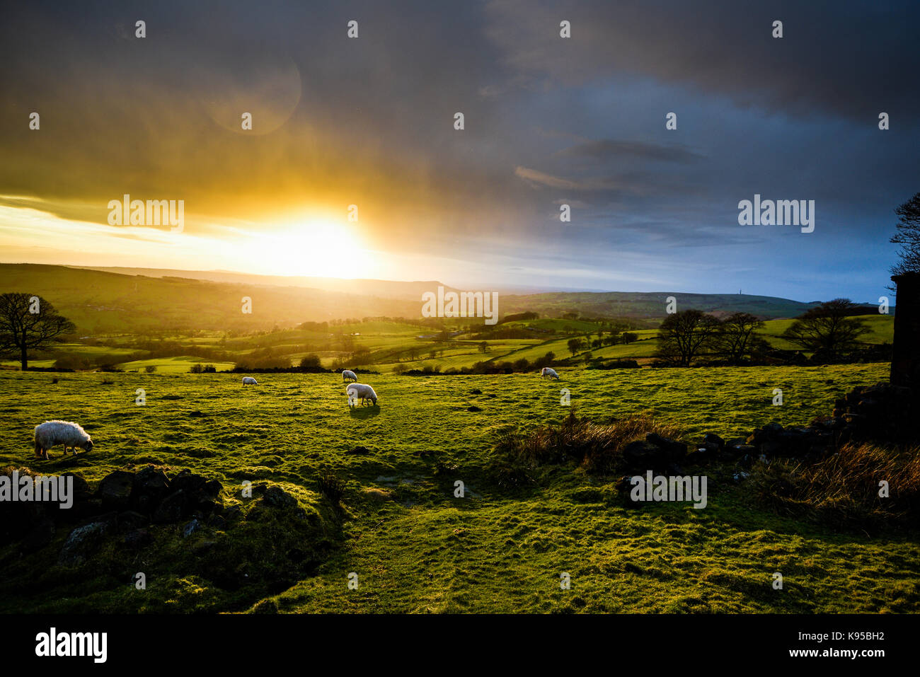 Peak District at sunset Stock Photo - Alamy