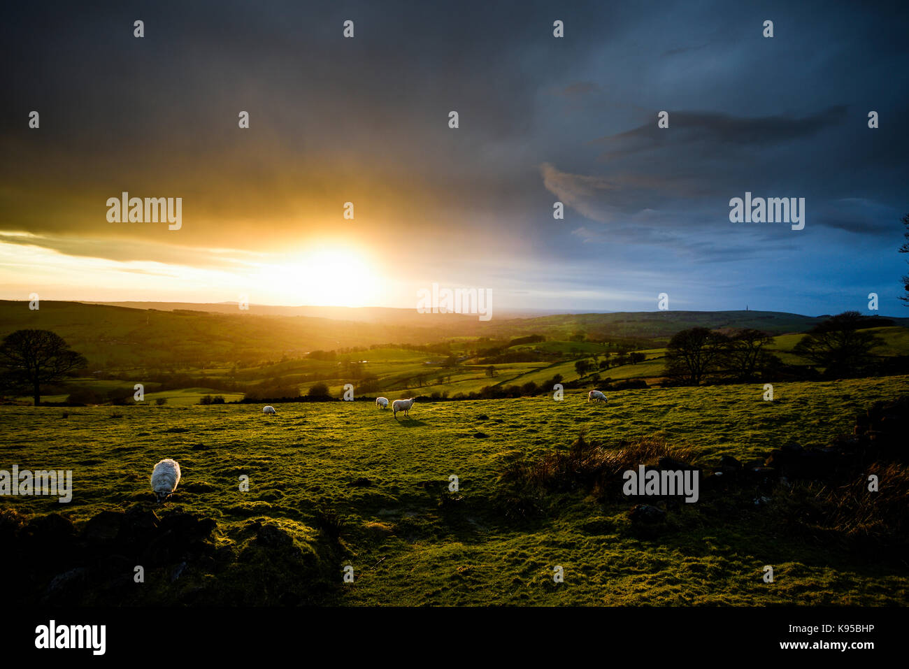 Peak District at sunset Stock Photo - Alamy