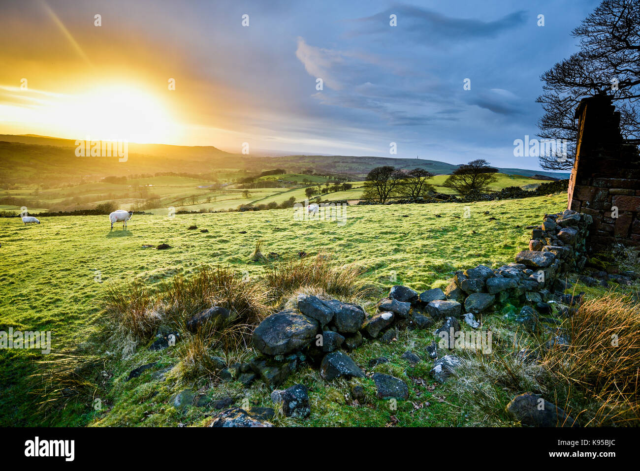 Peak District at sunset Stock Photo - Alamy