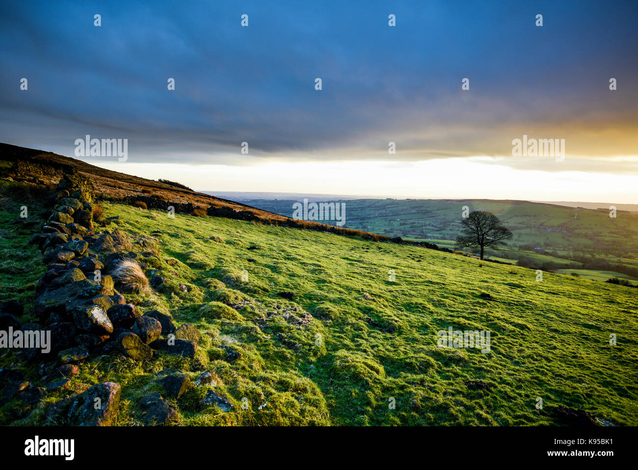 Peak District at sunset Stock Photo - Alamy