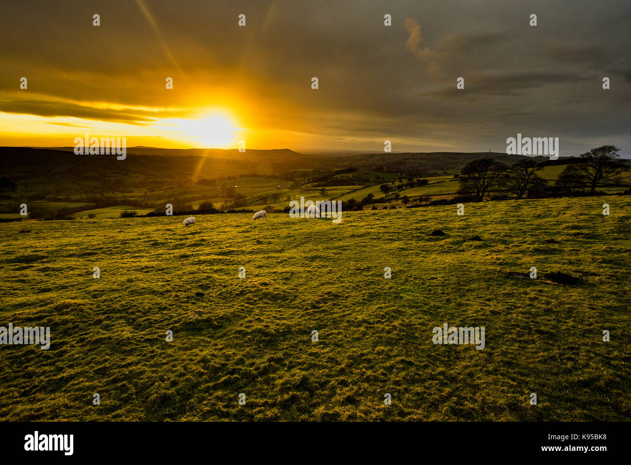 Peak District at sunset Stock Photo - Alamy