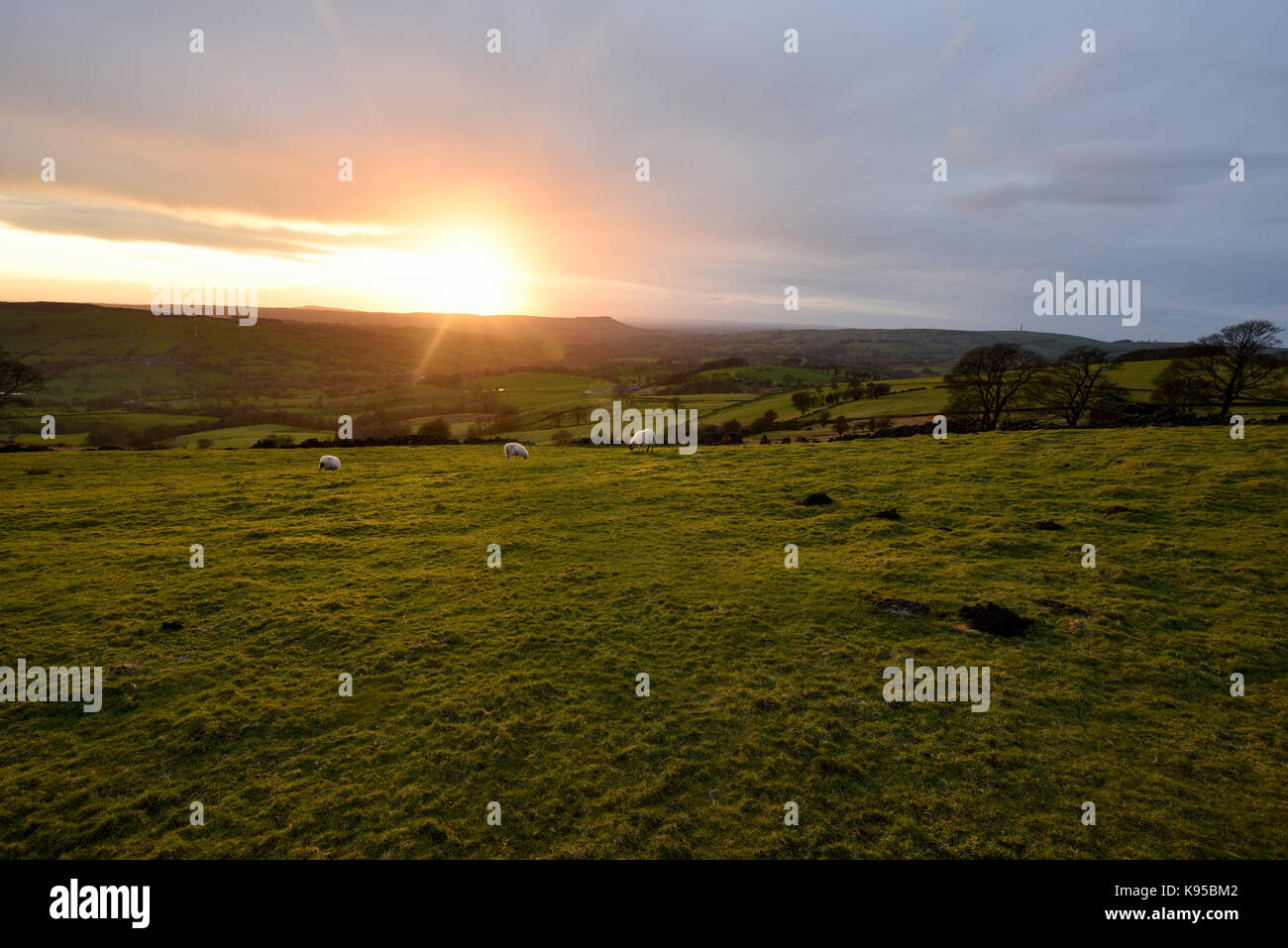 Peak District at sunset Stock Photo - Alamy