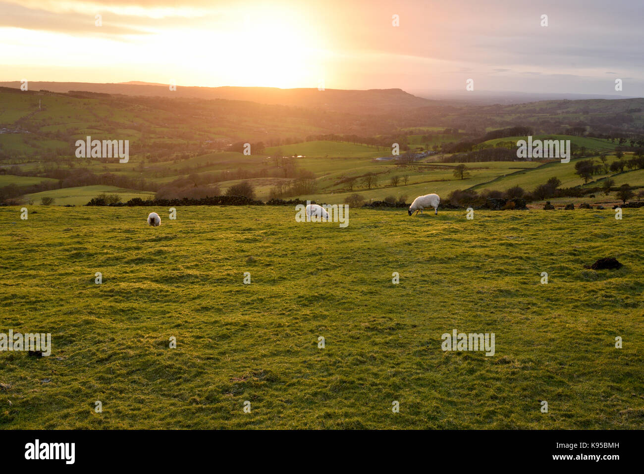 Peak District at sunset Stock Photo - Alamy