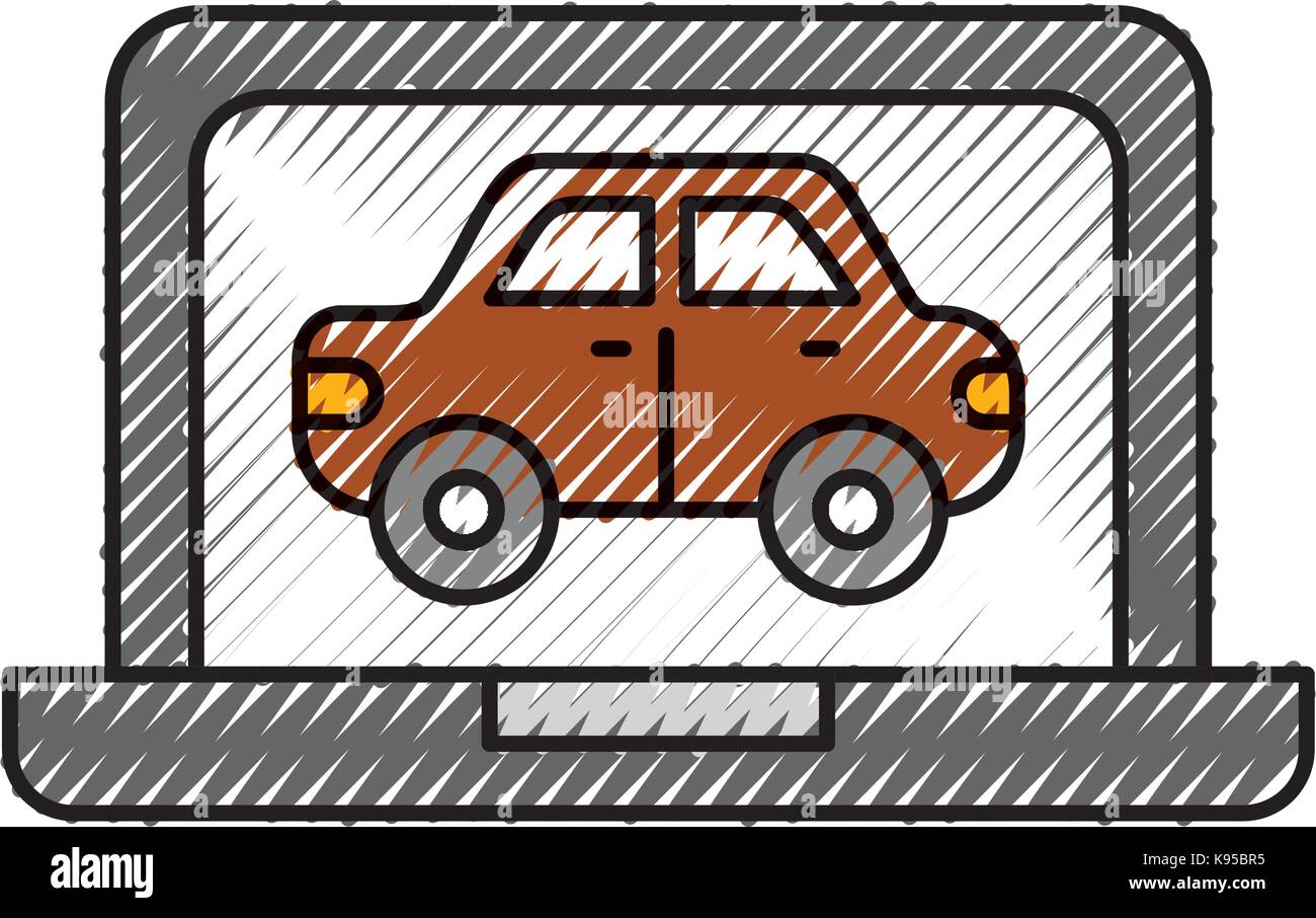 car in display laptop icon service diagnostic Stock Vector Image & Art ...