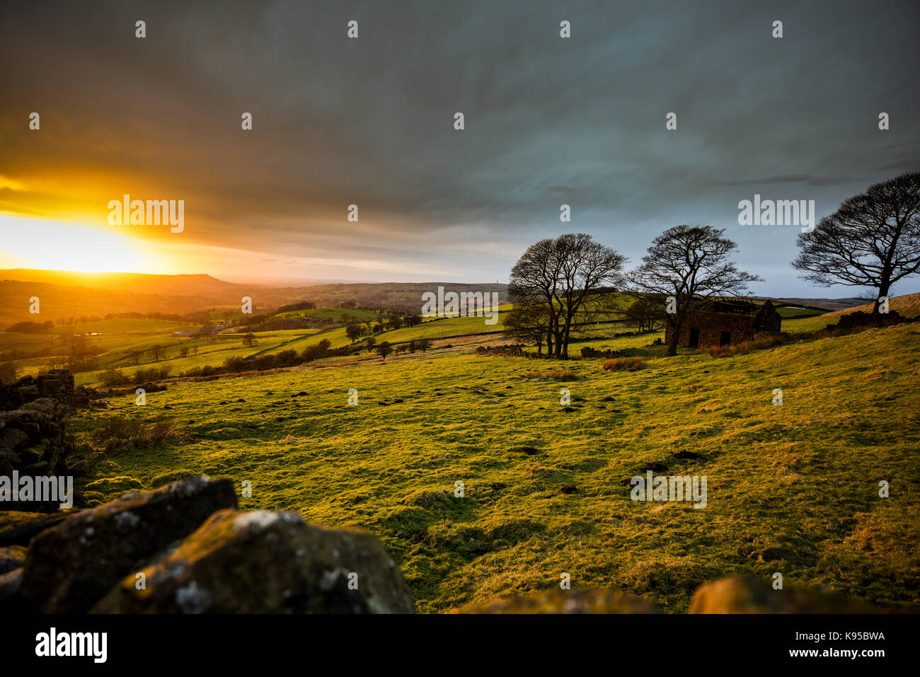 Peak District at sunset Stock Photo - Alamy