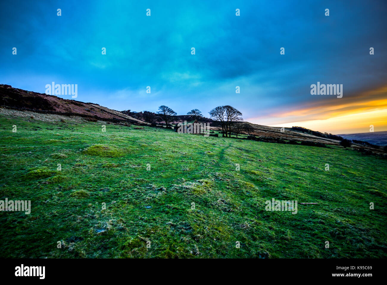 Peak District at sunset Stock Photo - Alamy