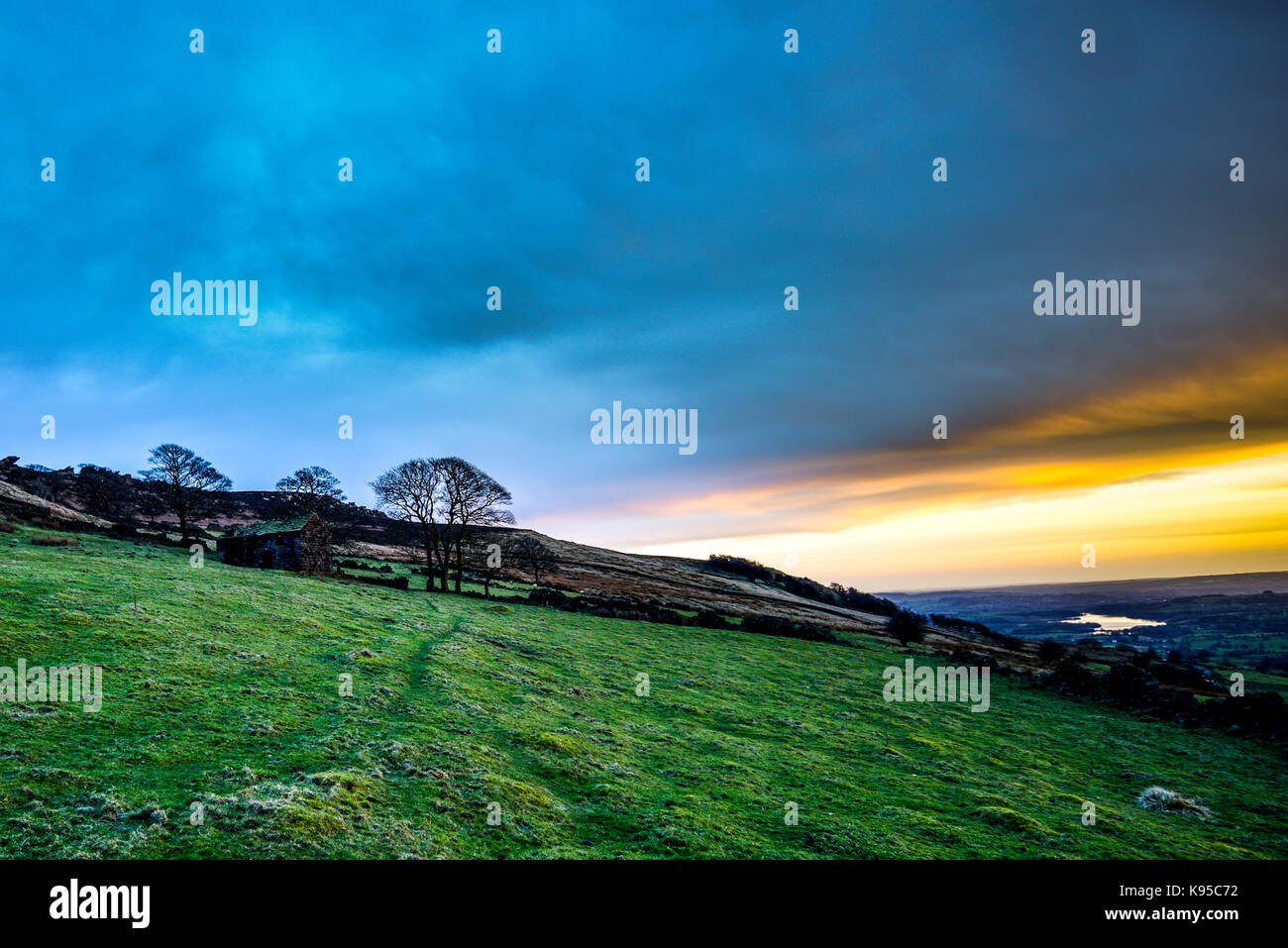Peak District at sunset Stock Photo - Alamy