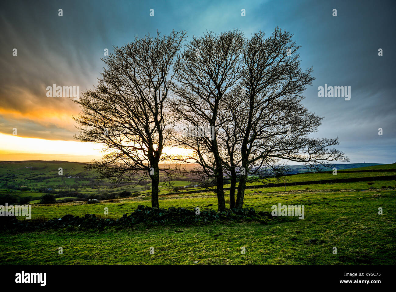 Peak District at sunset Stock Photo - Alamy