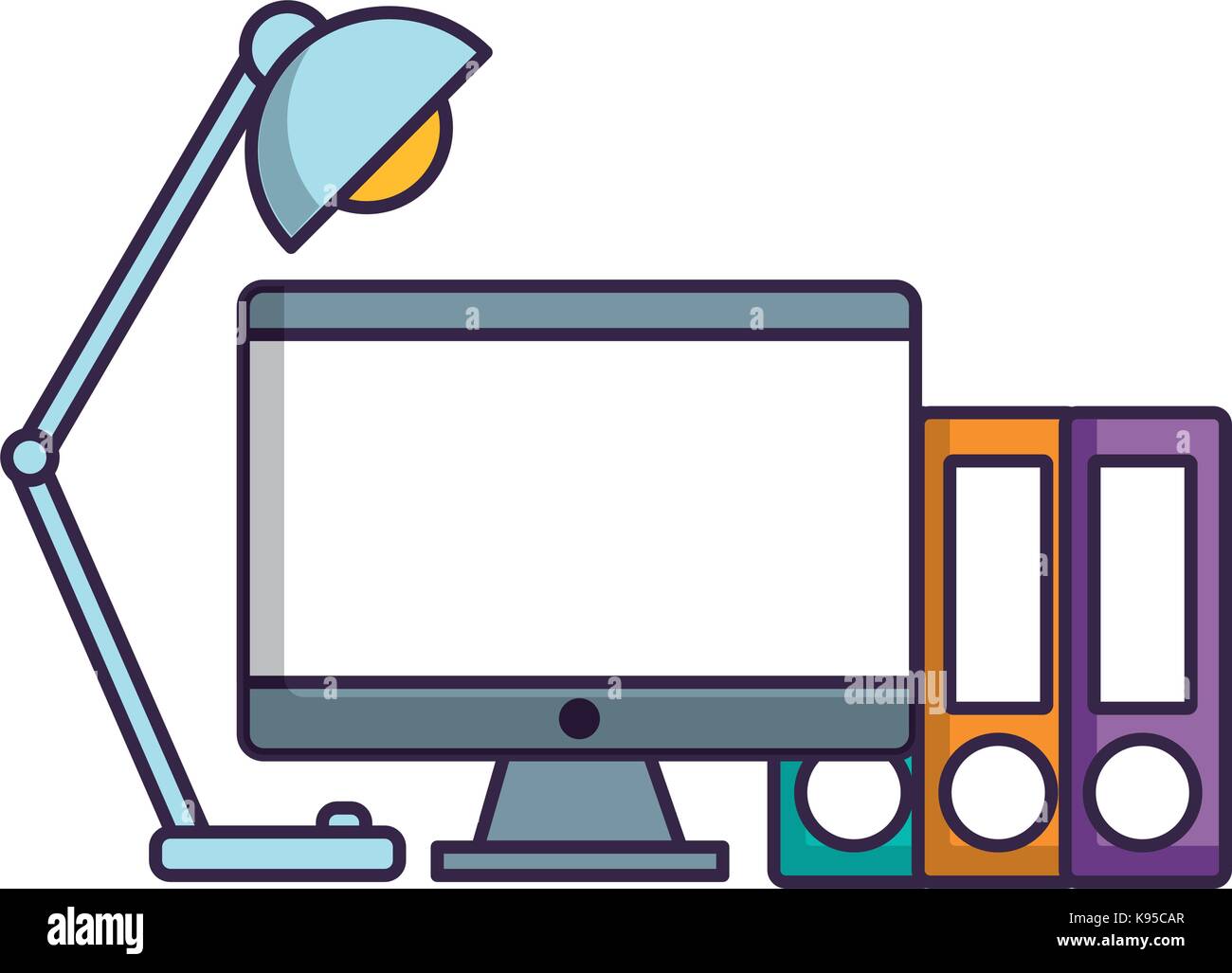 computer and desk lamp icon Stock Vector Image & Art - Alamy