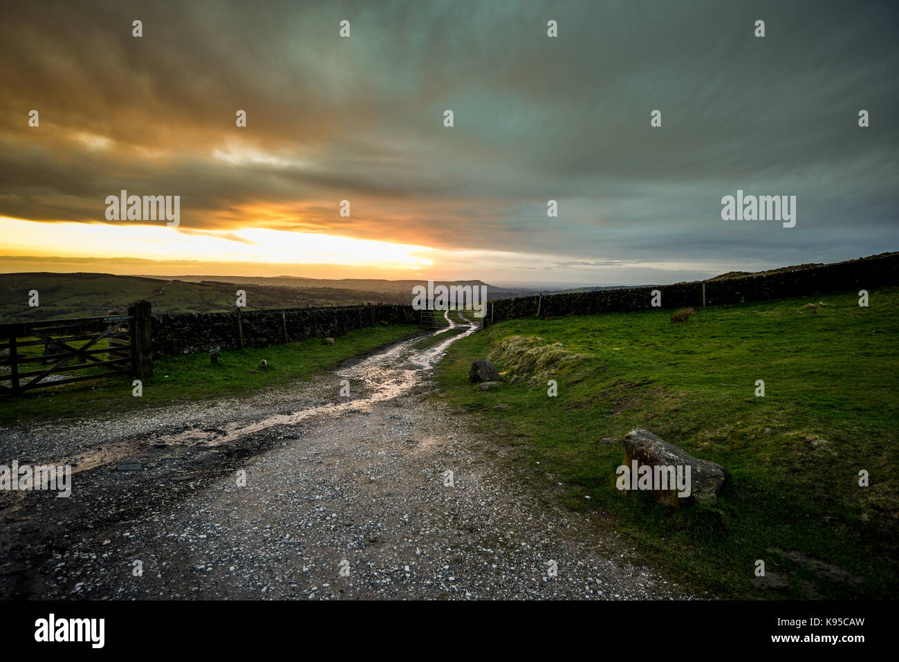 Peak District at sunset Stock Photo - Alamy