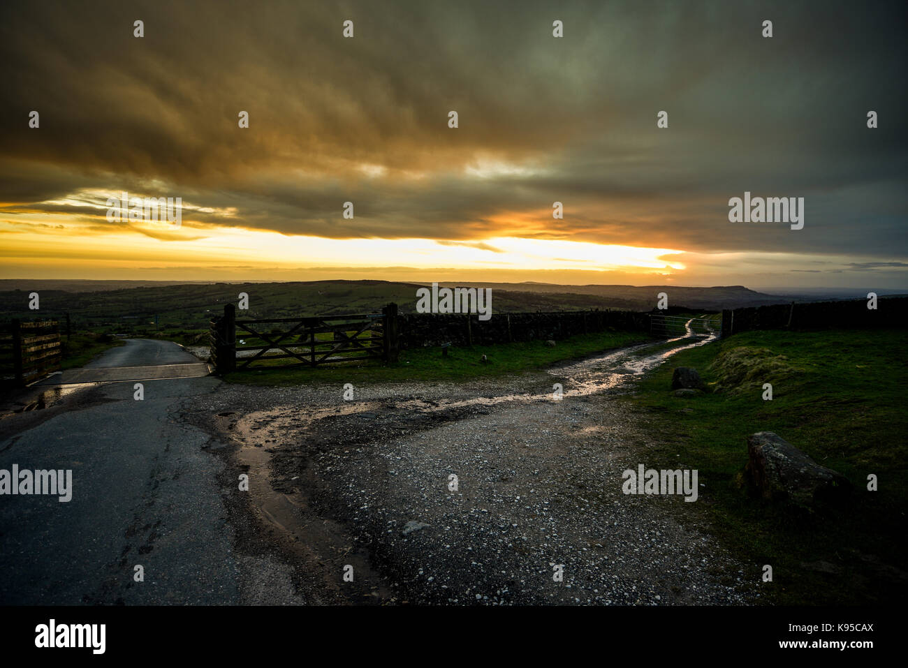 Peak District at sunset Stock Photo - Alamy