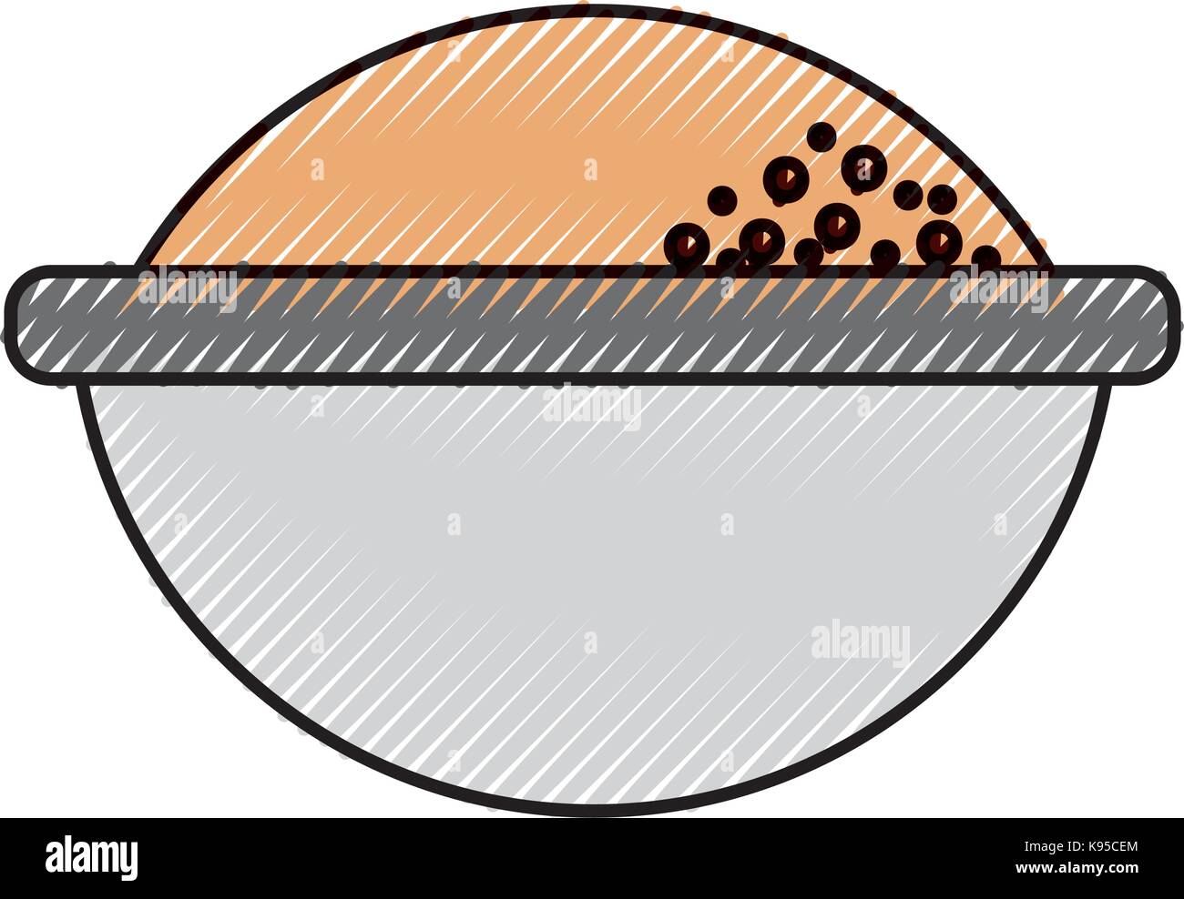 cartoon bowl with flour ingredient bakery and dessert Stock Vector ...