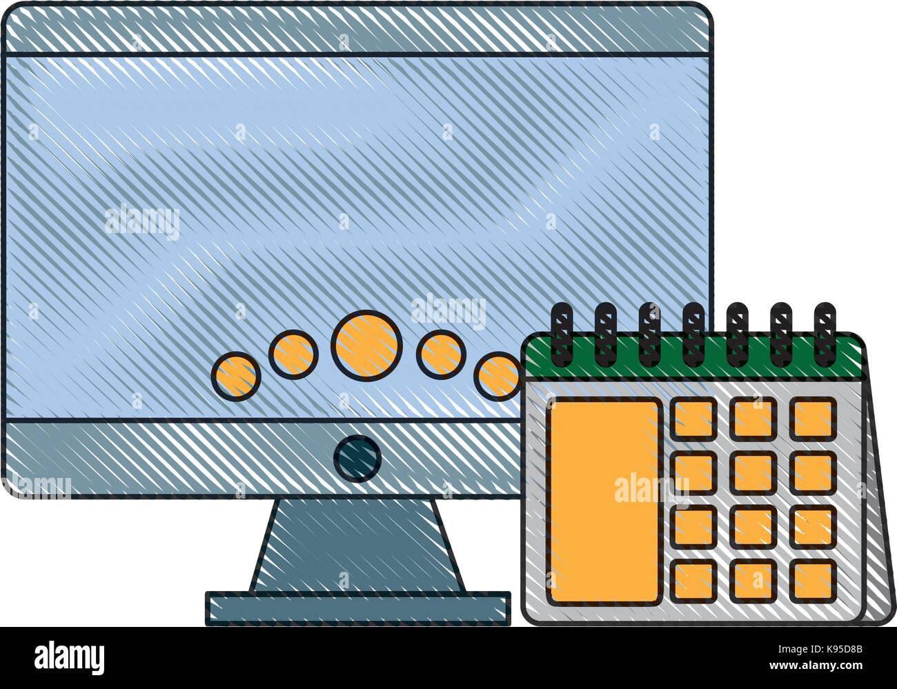 computer and calendar icon Stock Vector Image & Art - Alamy