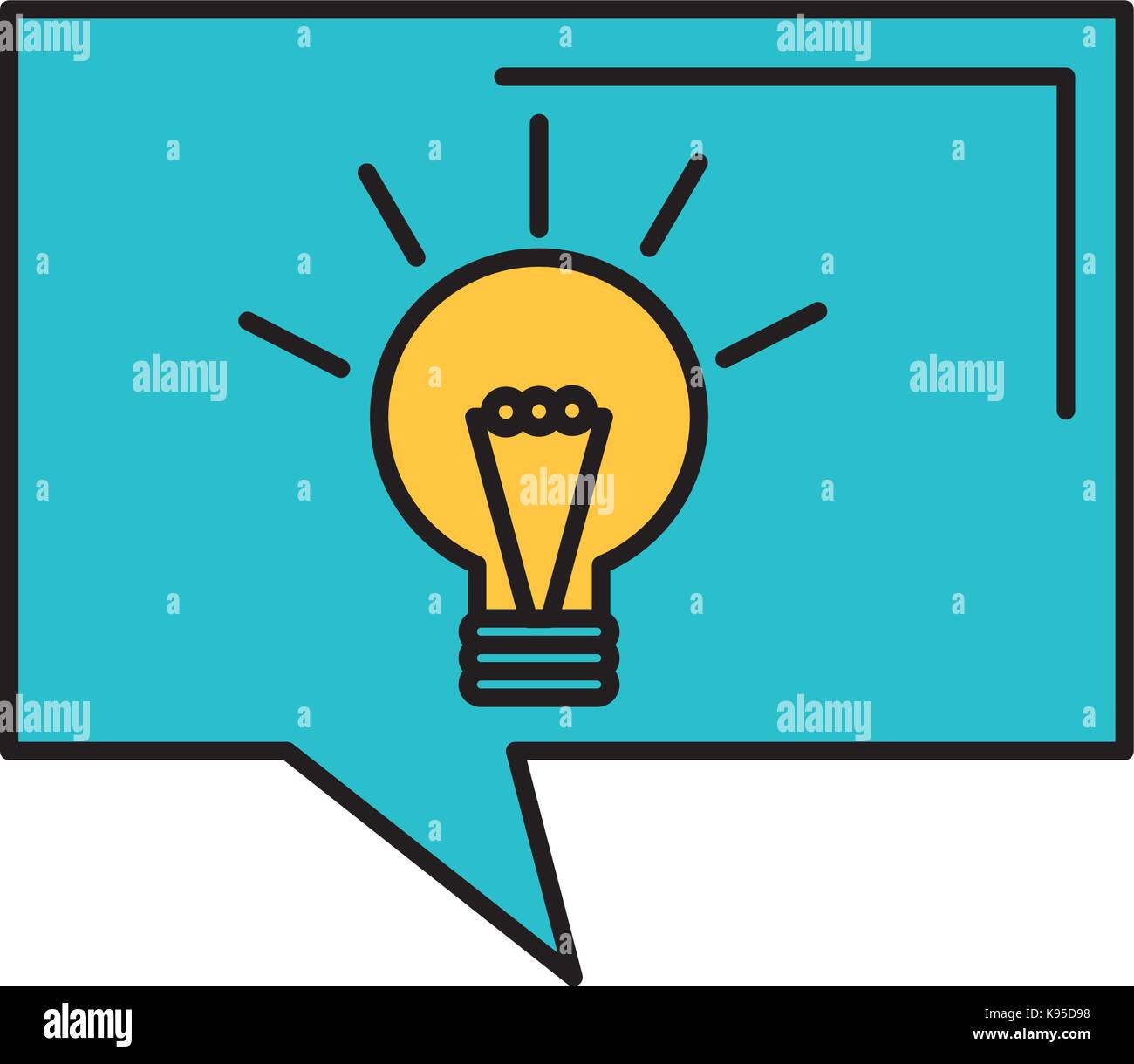 creativity speak bubble and idea bulb light Stock Vector Image & Art ...