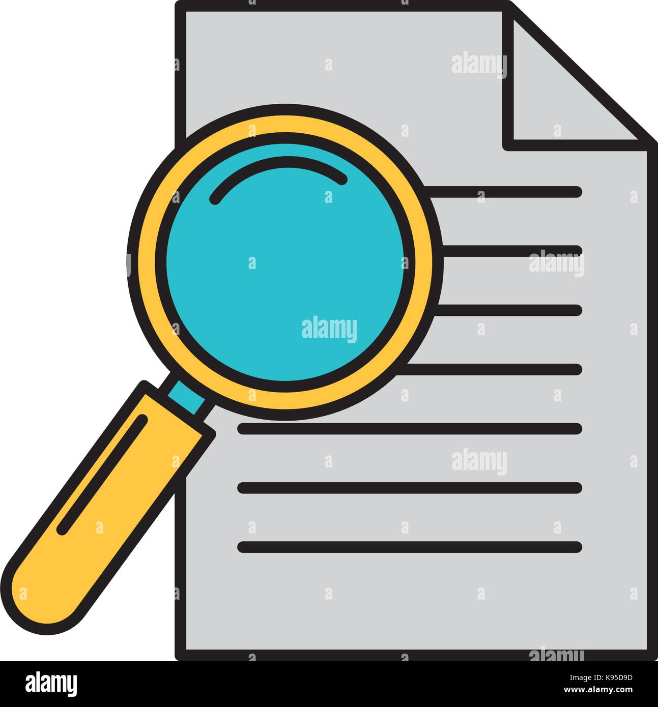 office business paper and magnifier work image Stock Vector Image & Art ...