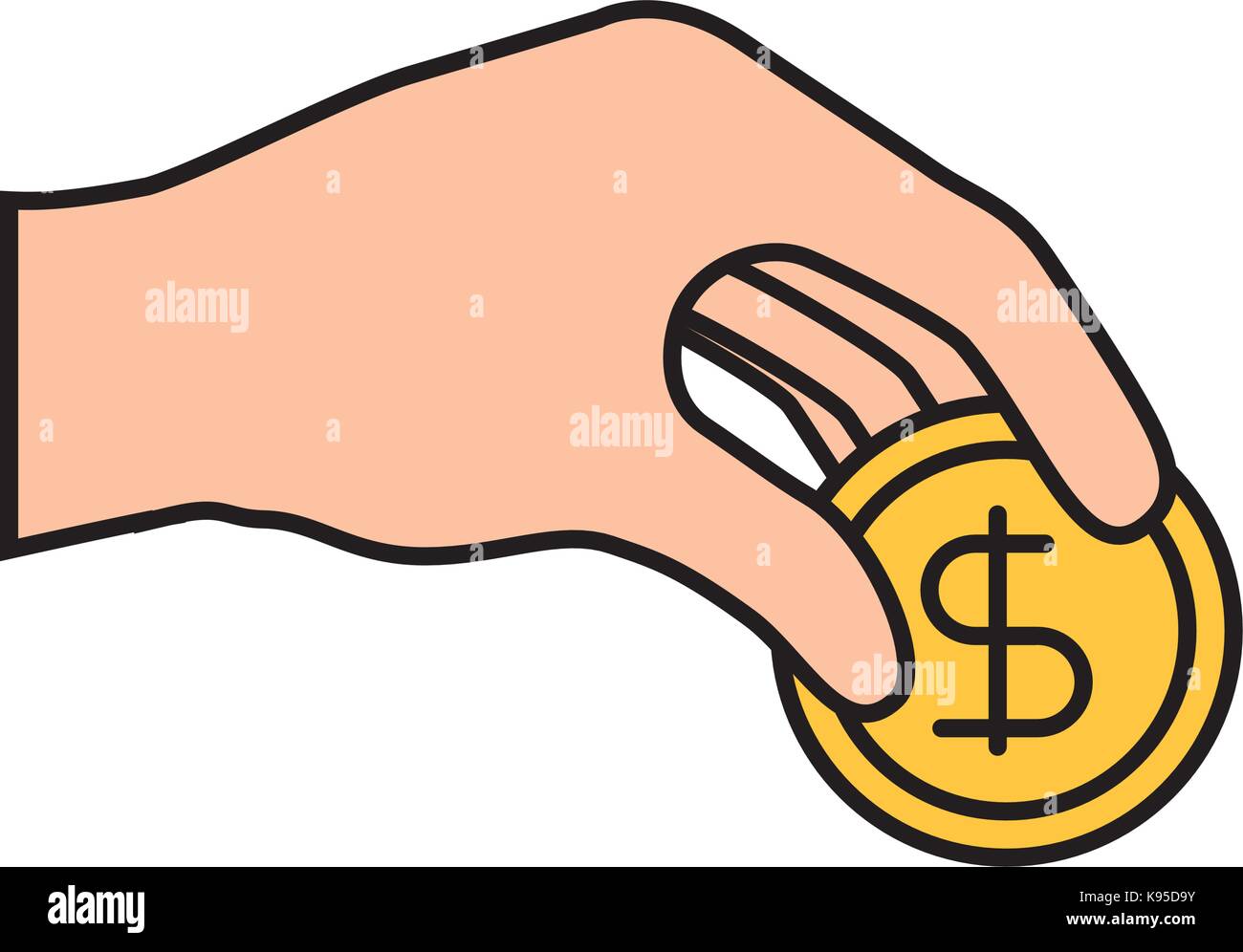 hand give coin money dollar bank economic Stock Vector Image & Art - Alamy