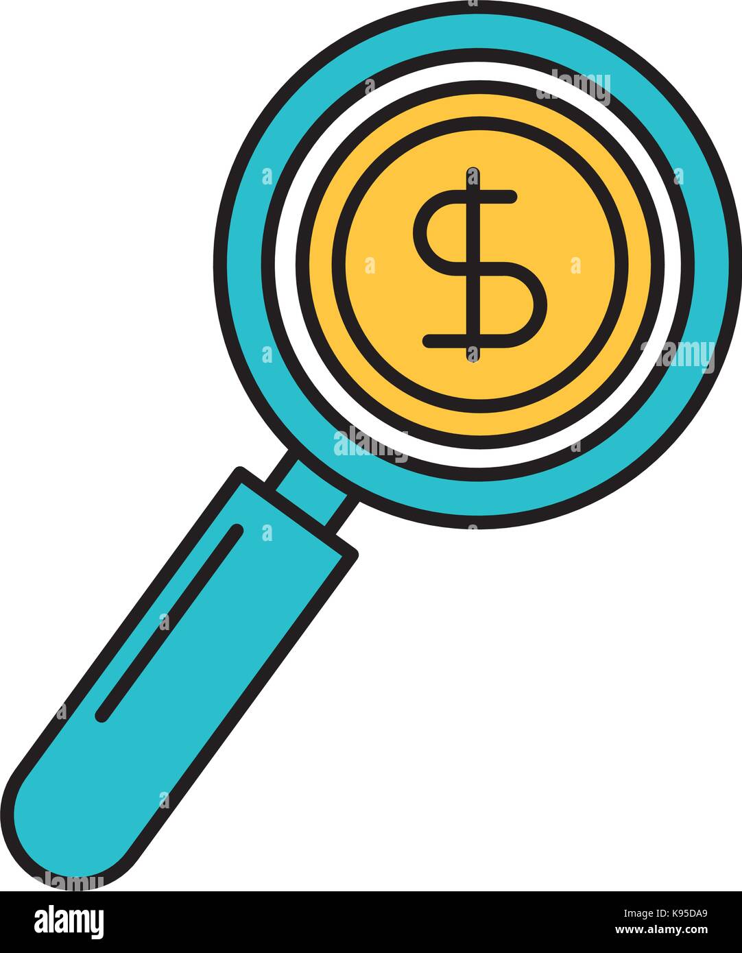 financial magnifier dollar coin money symbol Stock Vector Image & Art ...