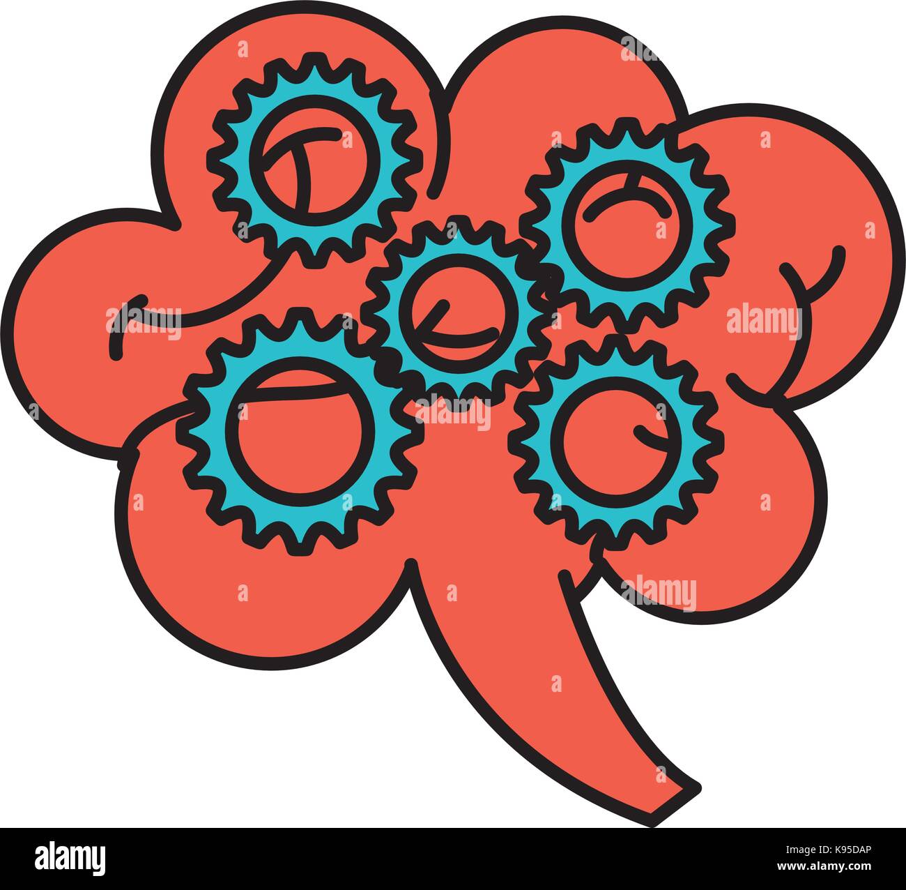 human brain and gear business work team creativity concept Stock Vector ...