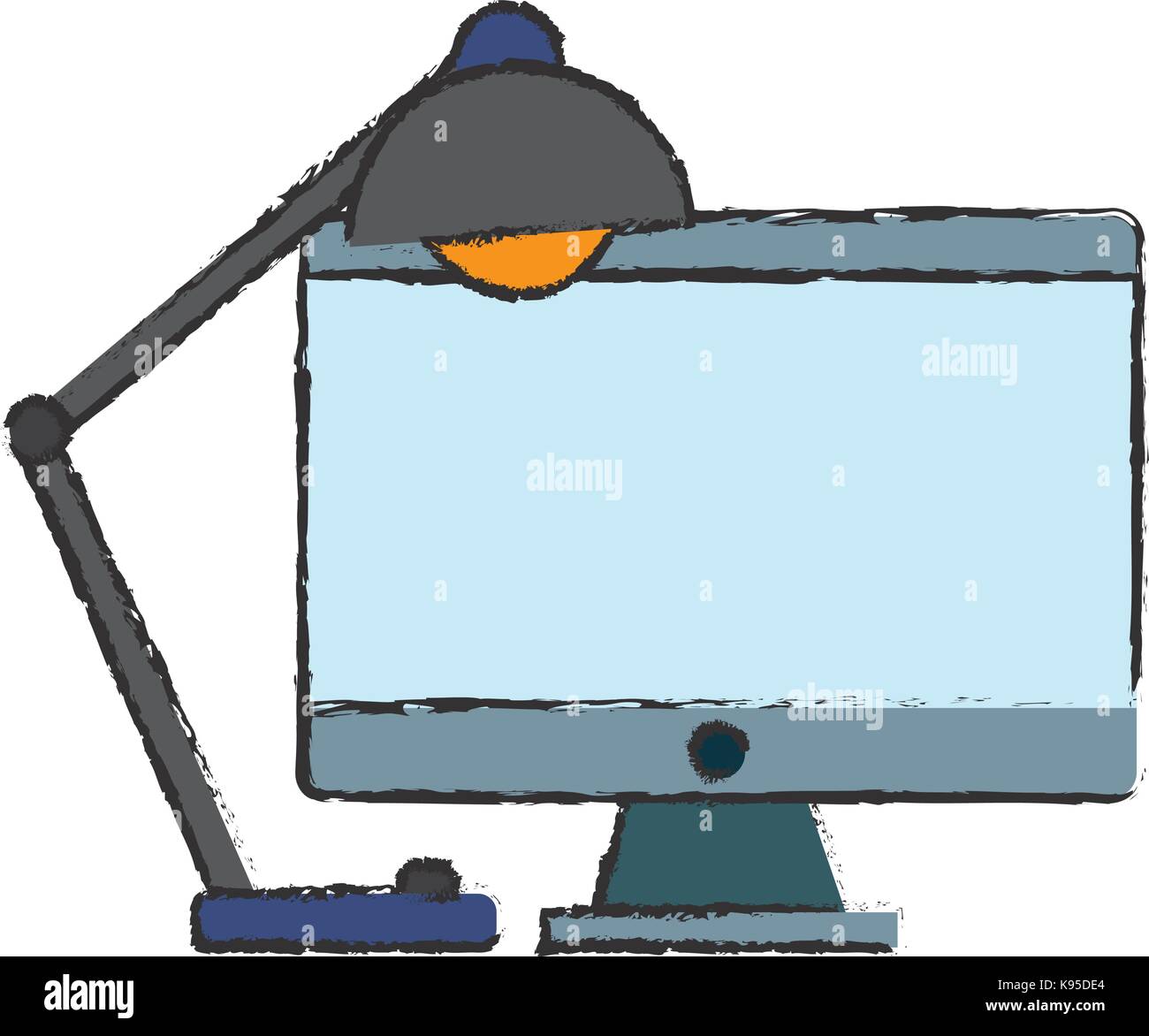 computer and desk lamp icon Stock Vector Image & Art - Alamy