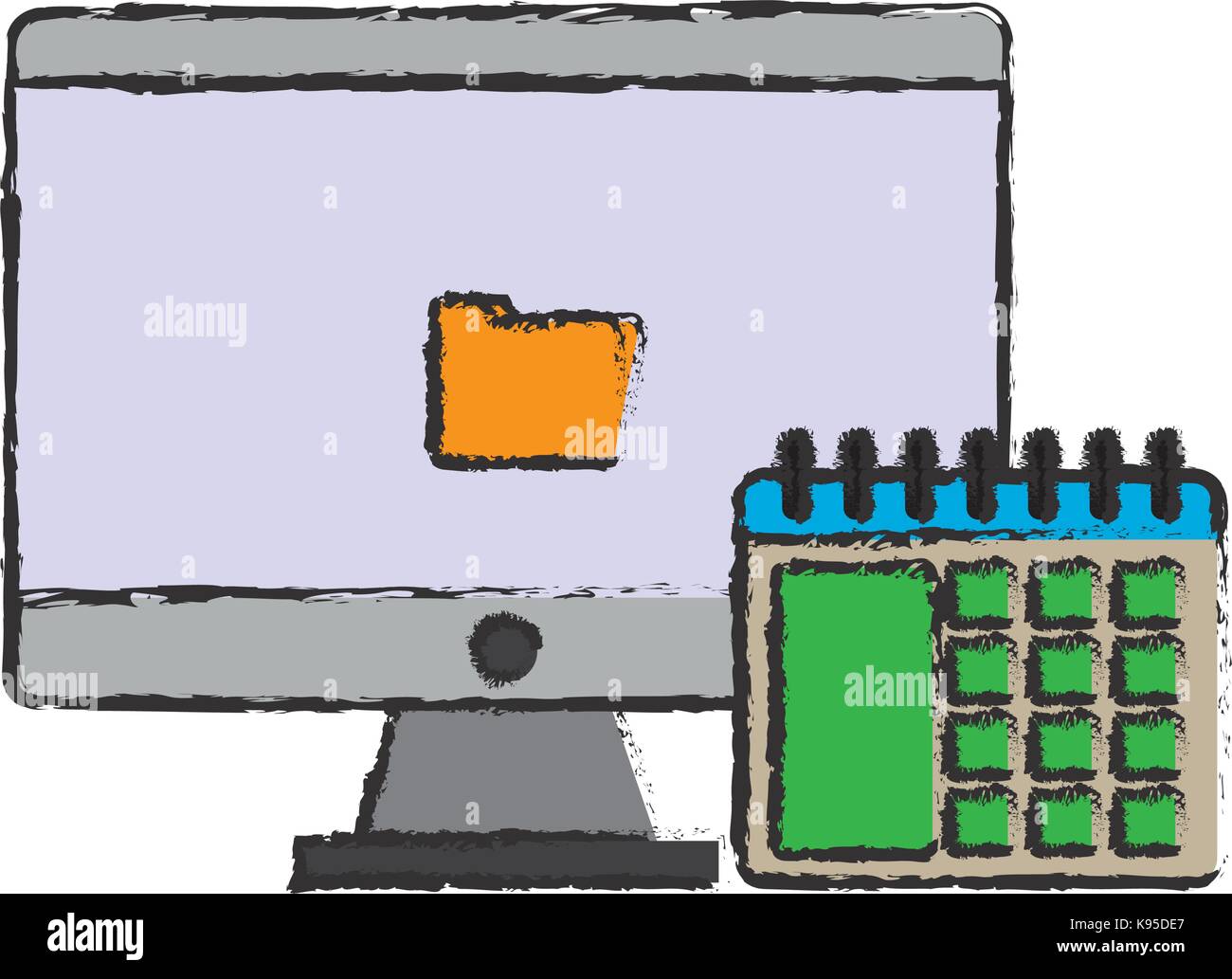 computer and calendar icon Stock Vector Image & Art - Alamy