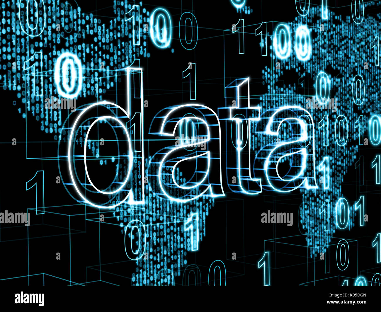 Information technology concept: word Data on digital world map ...