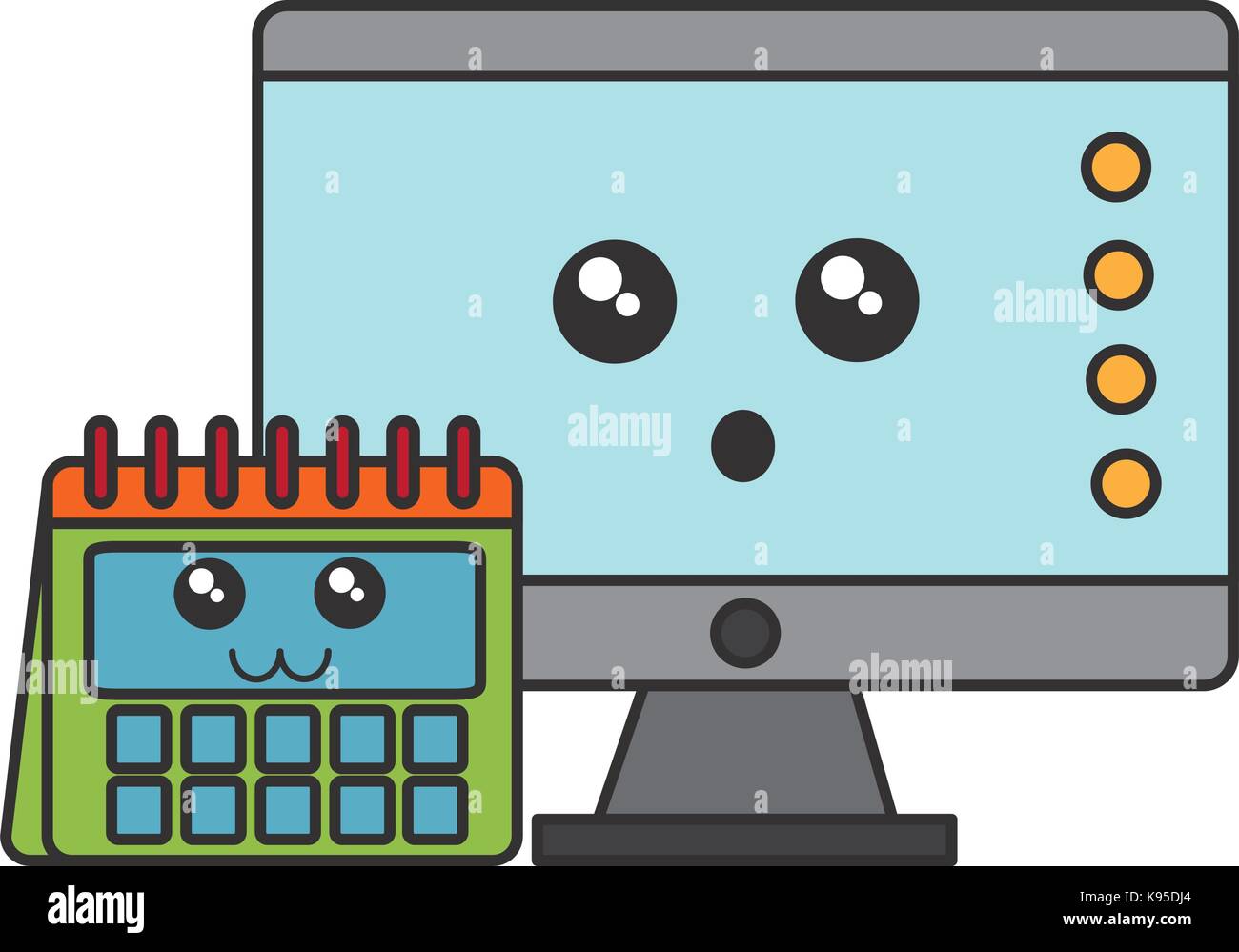 computer and calendar icon Stock Vector Image & Art - Alamy
