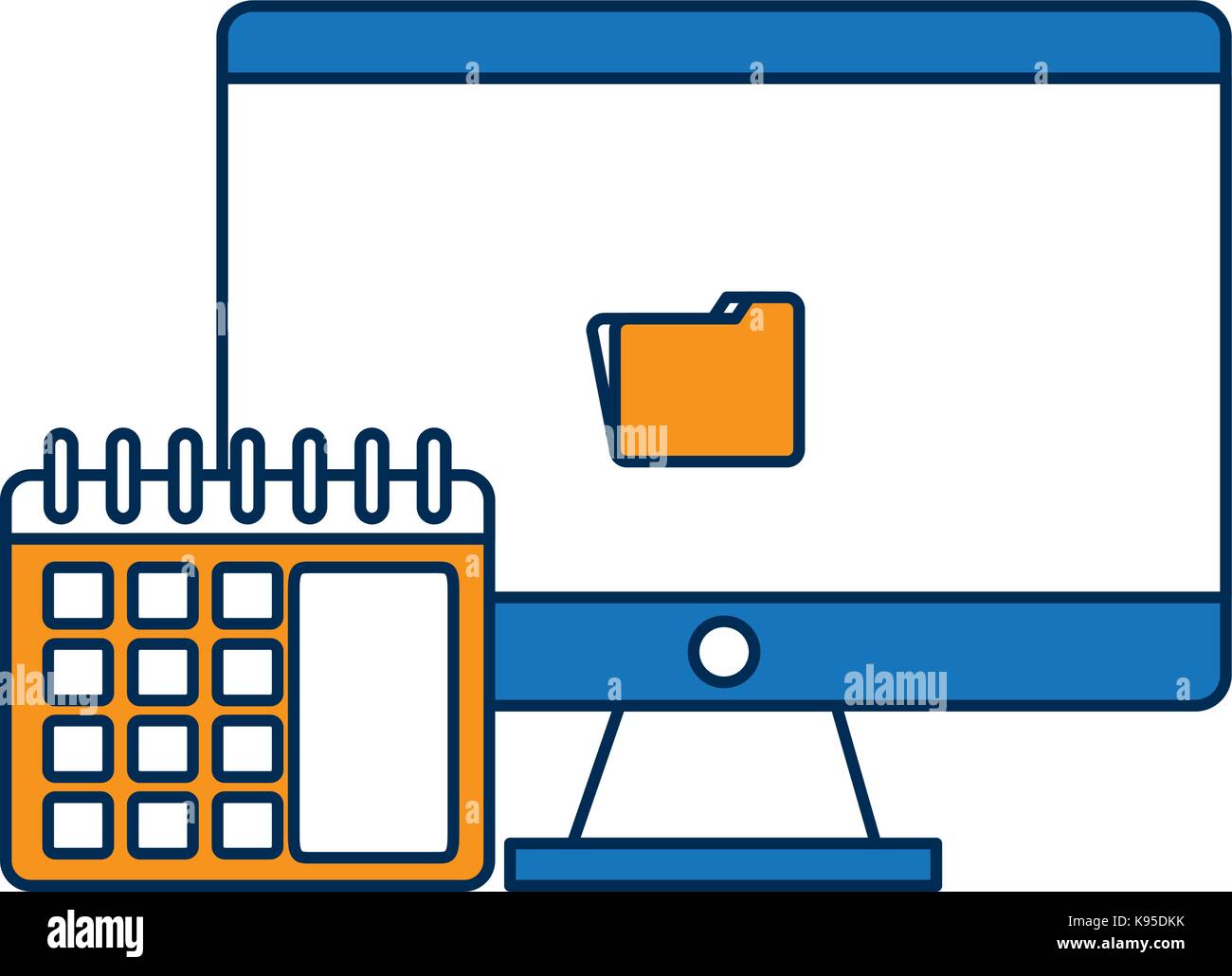 computer and calendar icon Stock Vector Image & Art - Alamy