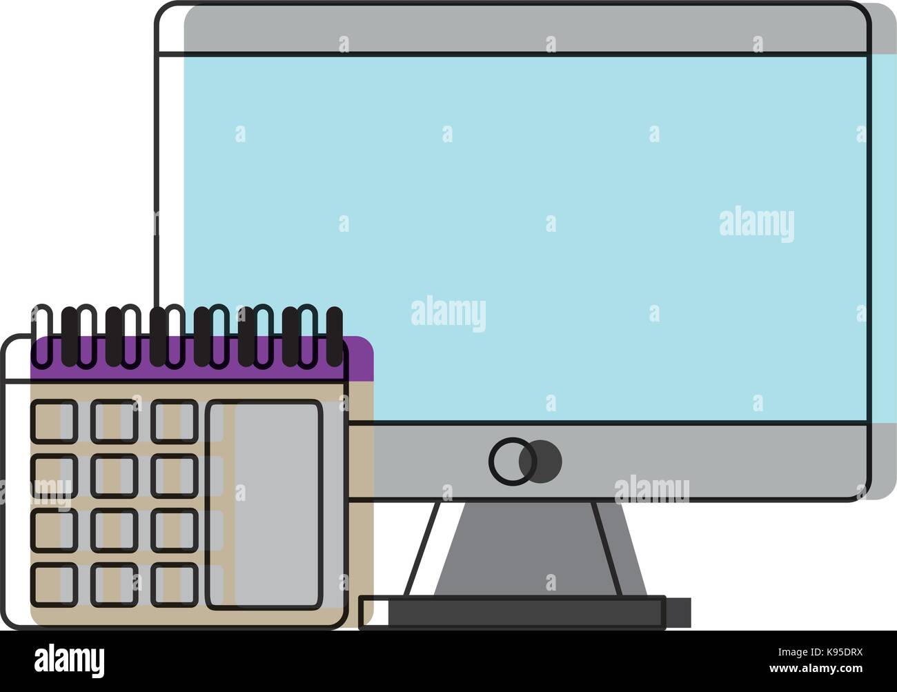 computer and calendar icon Stock Vector Image & Art - Alamy