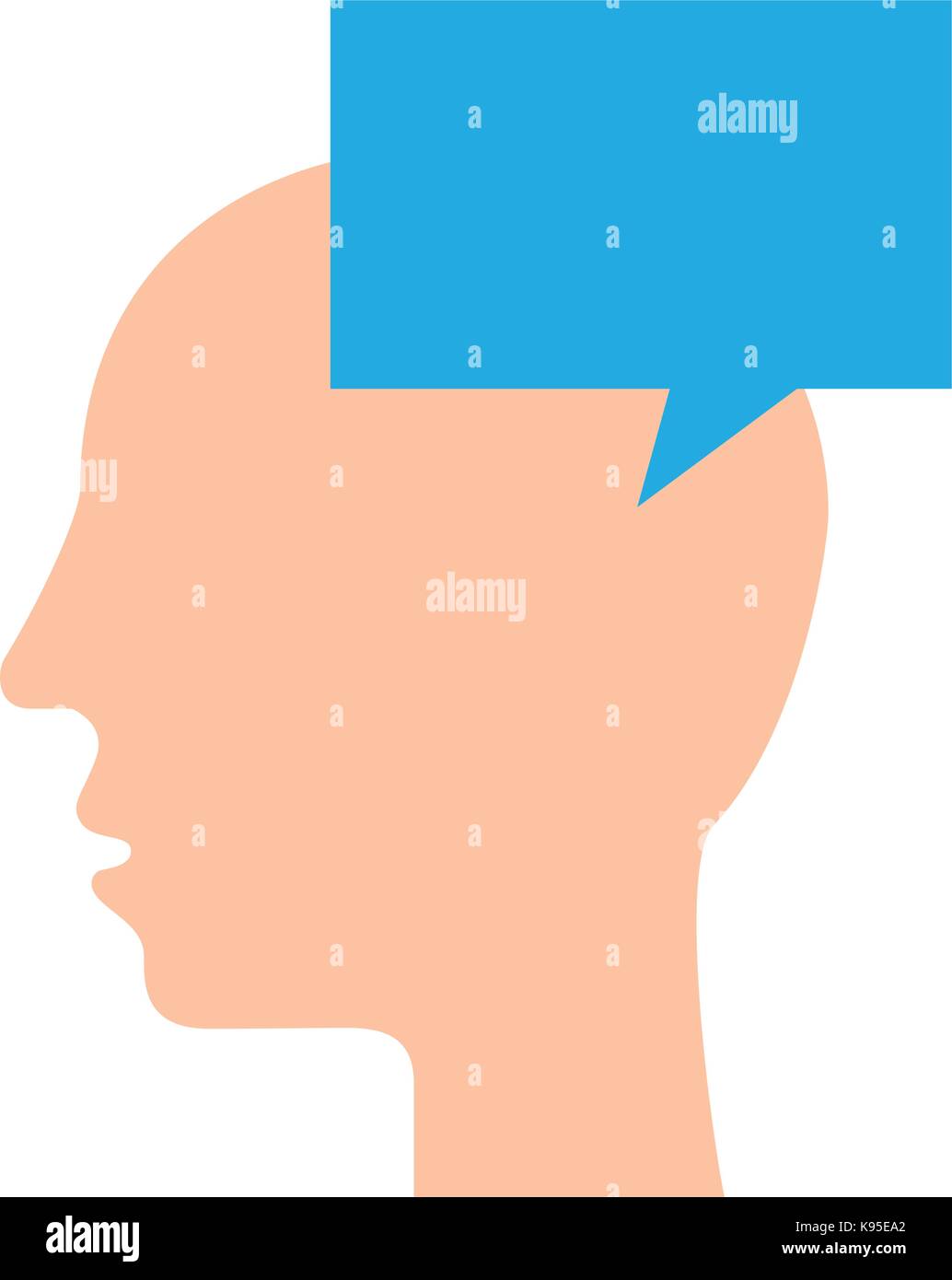 silhouette head human speech bubble communication Stock Vector Image ...