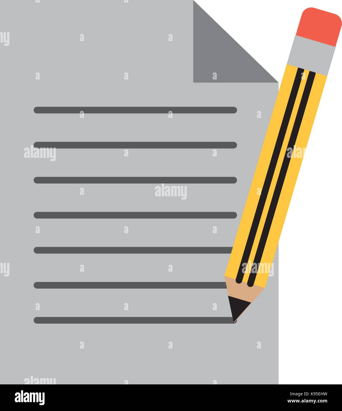 office paper and pencil supply stationery element Stock Vector Image ...