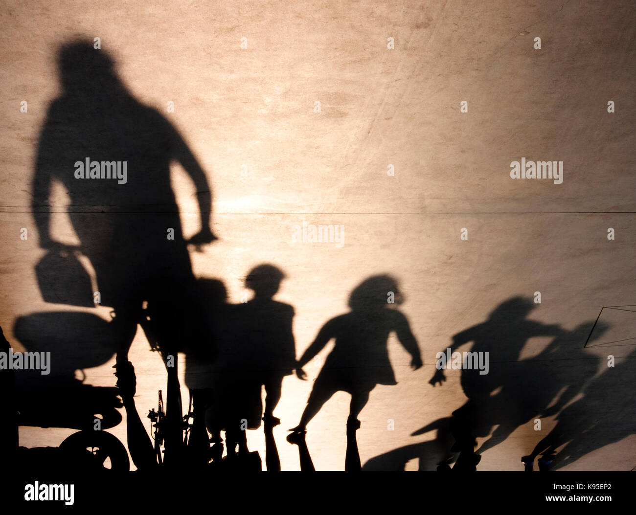 Children following teacher hi-res stock photography and images - Alamy