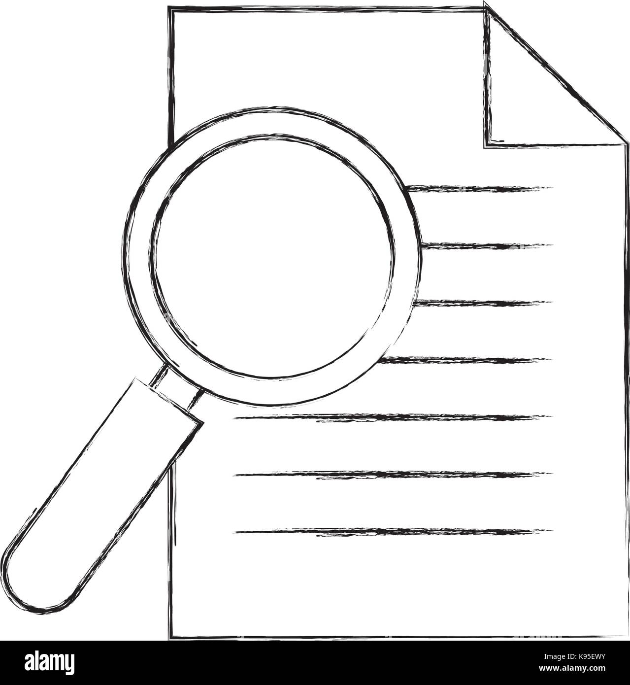 office business paper and magnifier work image Stock Vector Image & Art ...