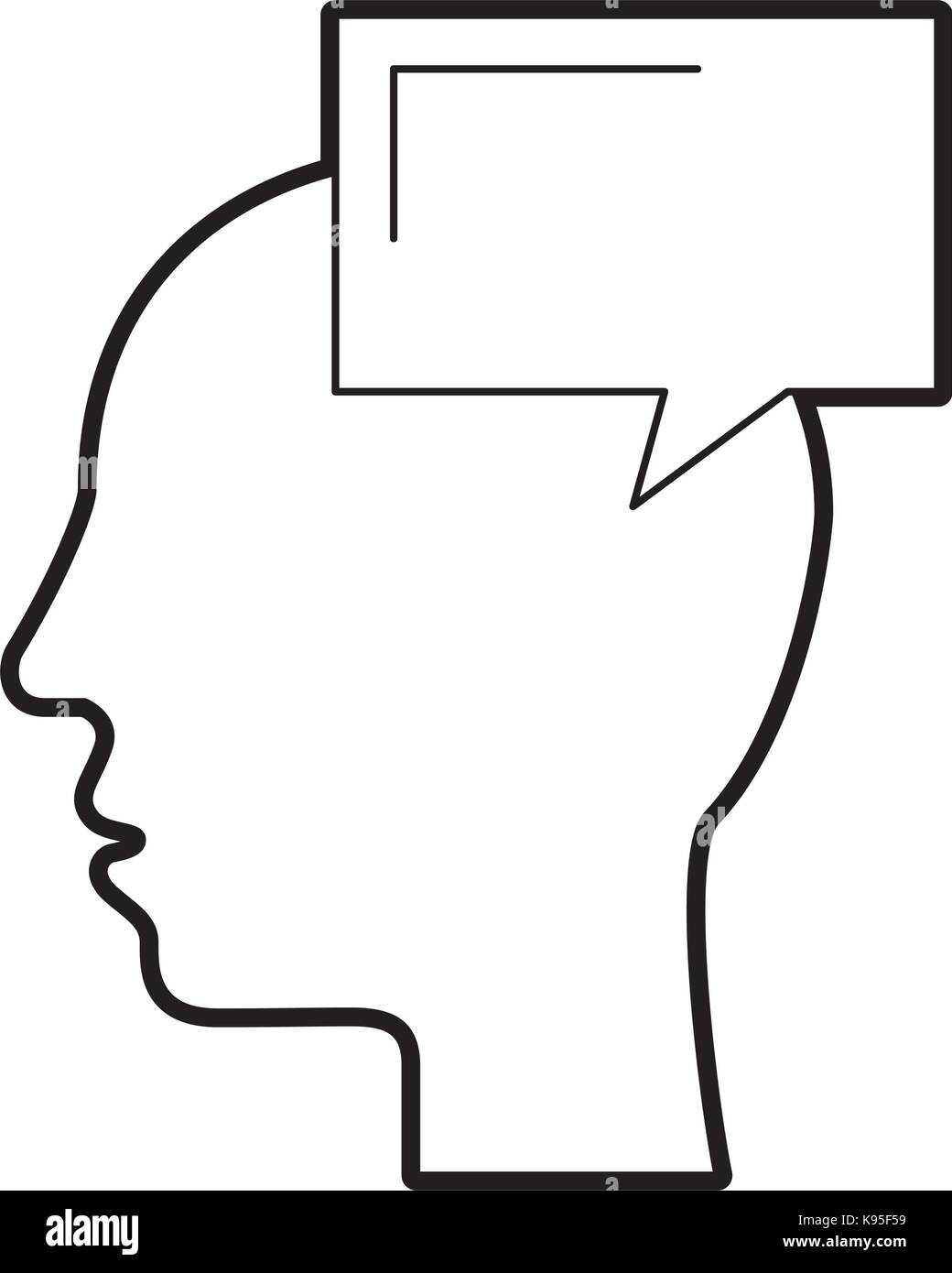 silhouette head human speech bubble communication Stock Vector Image ...