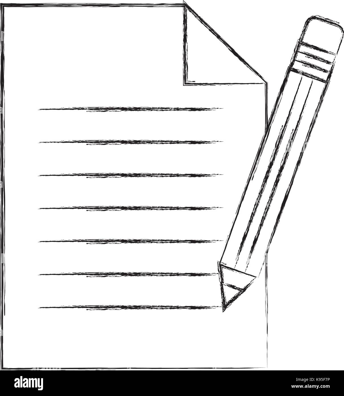 office paper and pencil supply stationery element Stock Vector Image ...