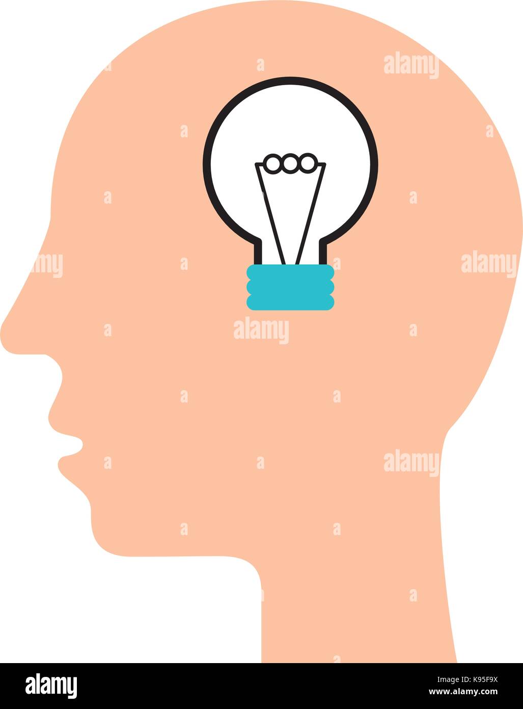 silhouette human head creativity idea solution innovation Stock Vector Image & Art - Alamy
