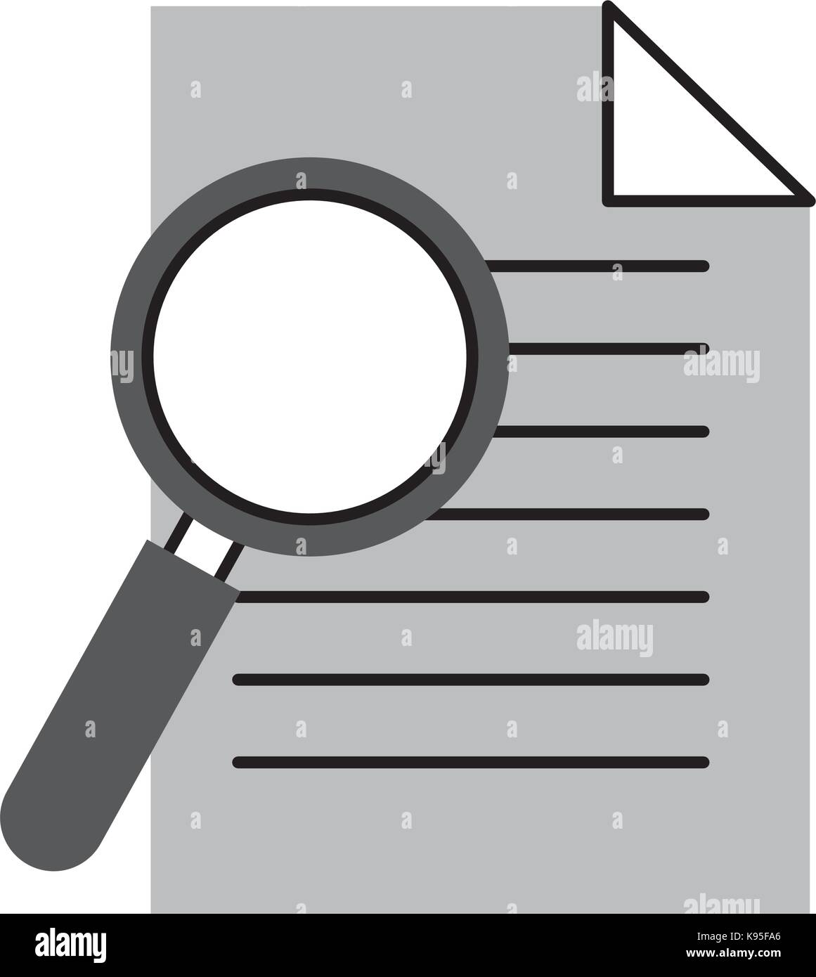 office business paper and magnifier work image Stock Vector Image & Art ...