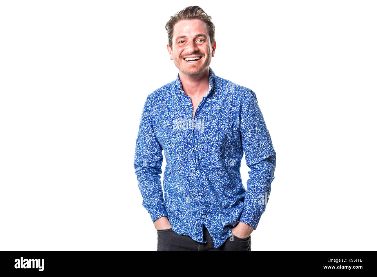 Portrait of european man isolated over white background Stock Photo - Alamy