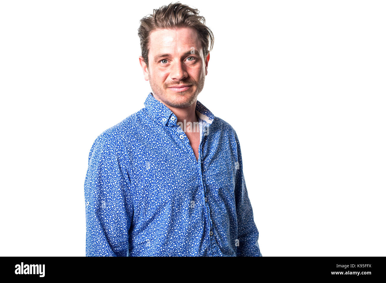 Portrait of european man isolated over white background Stock Photo - Alamy