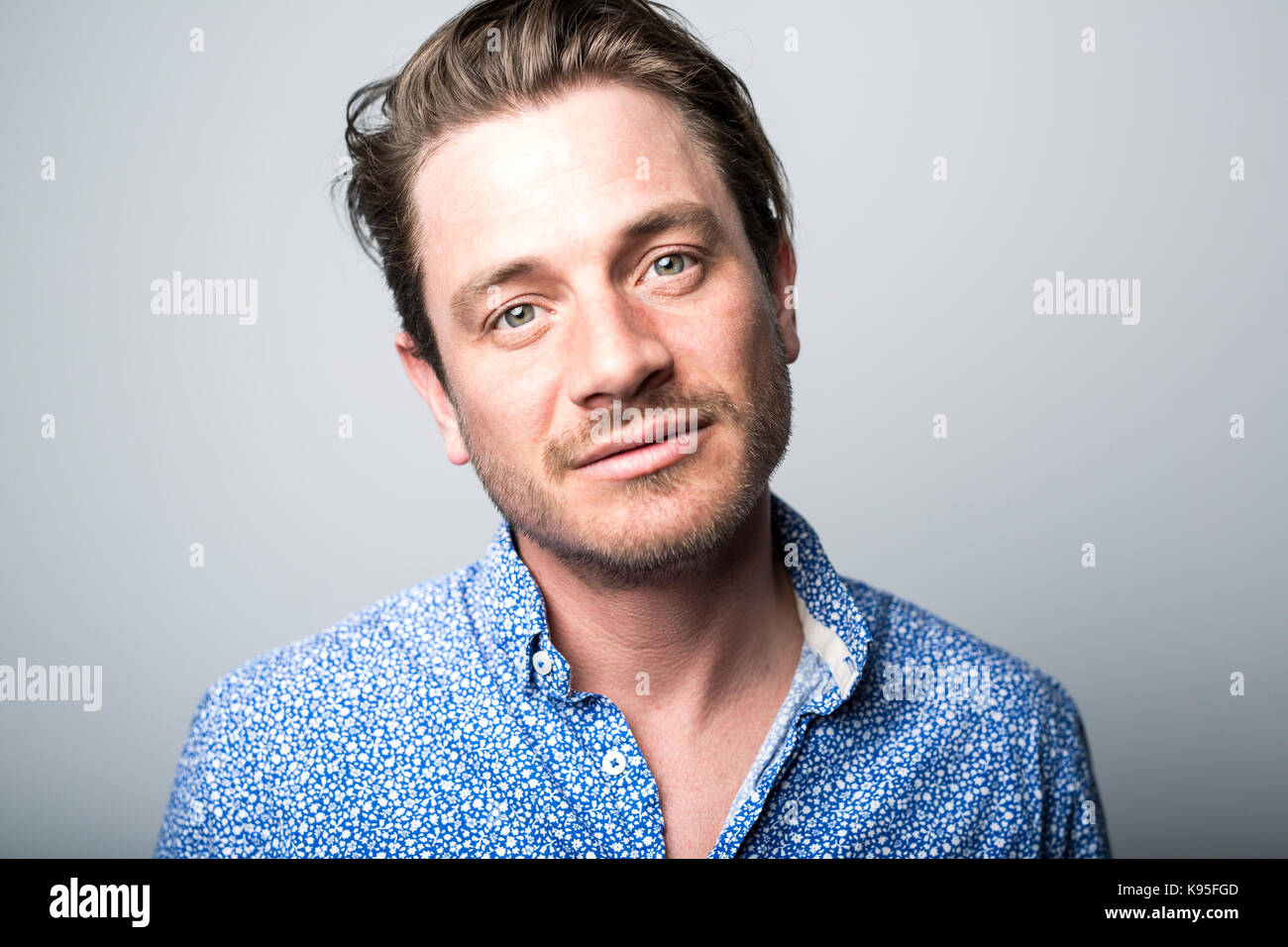 Portrait of european man isolated over white background Stock Photo - Alamy