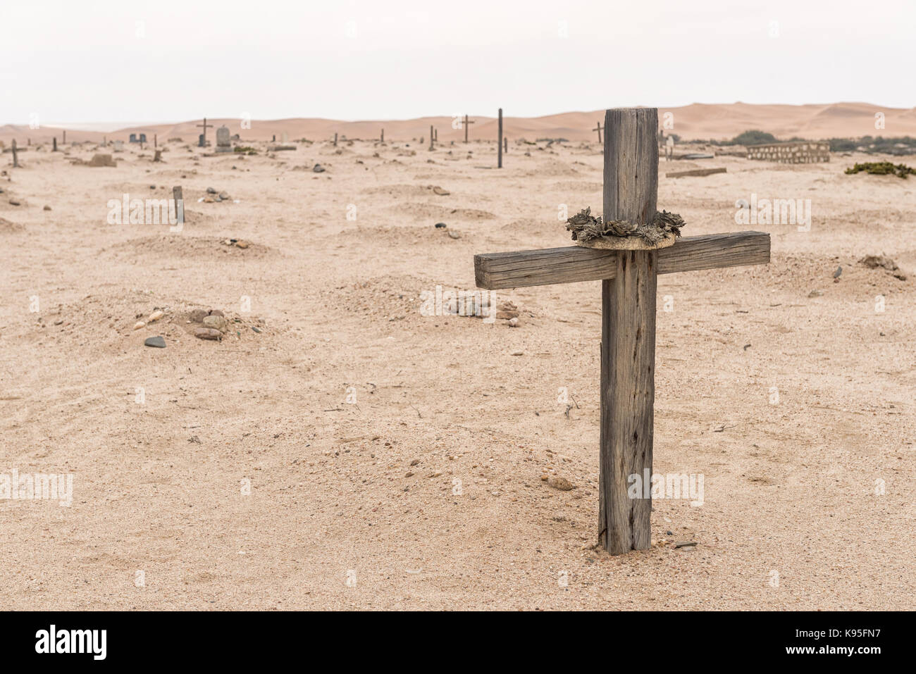 A grave in the historic Herero cemetery in Swakopmund in the Namib ...