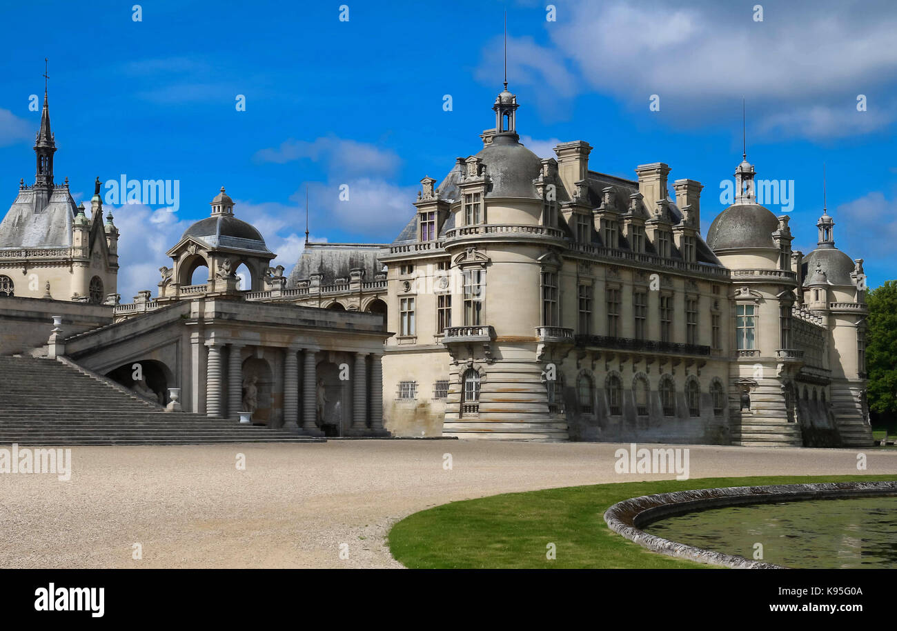 The castle of Chantilly is historical and architectural monument ...