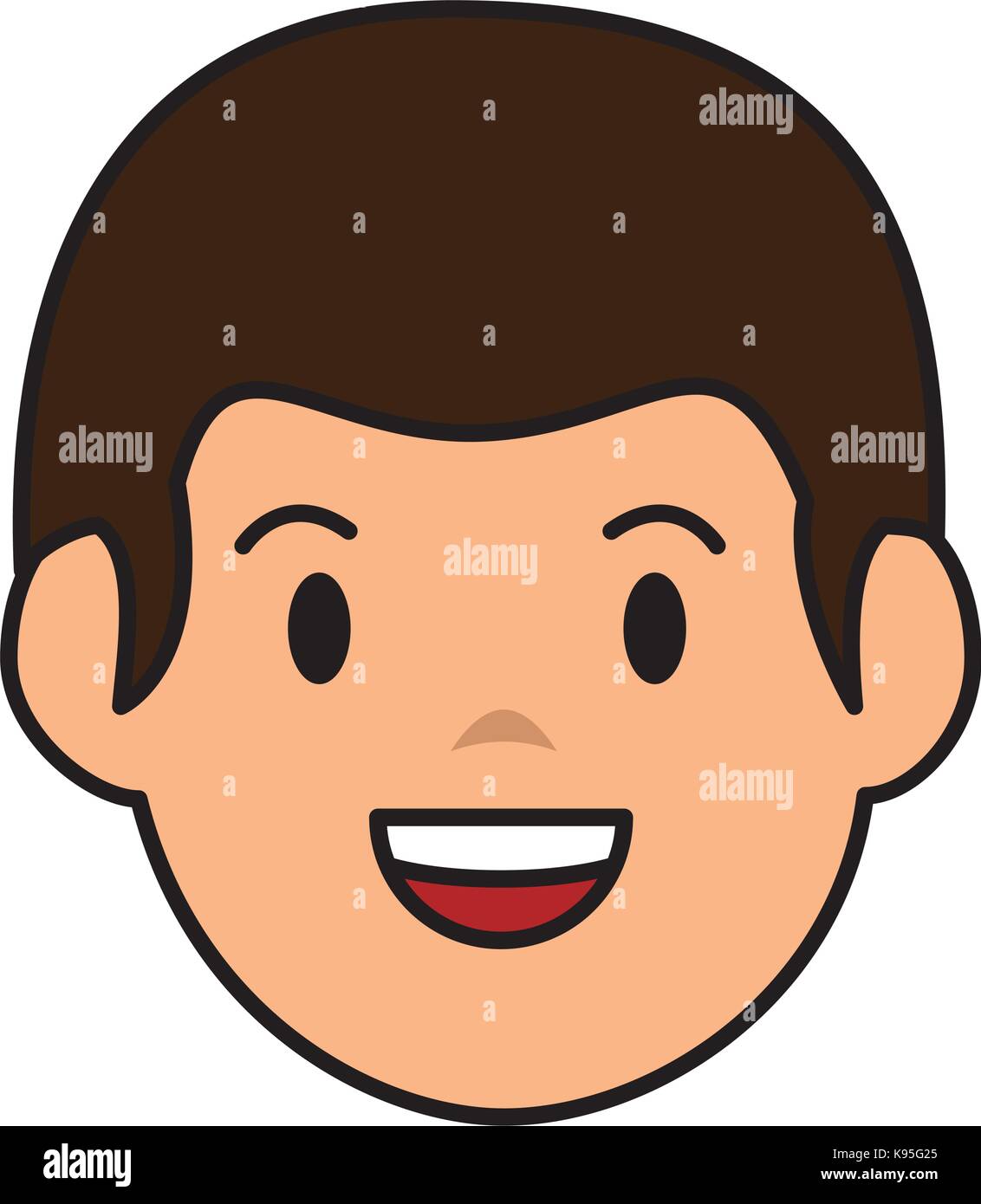 cute little boy head character vector illustration design Stock Vector ...
