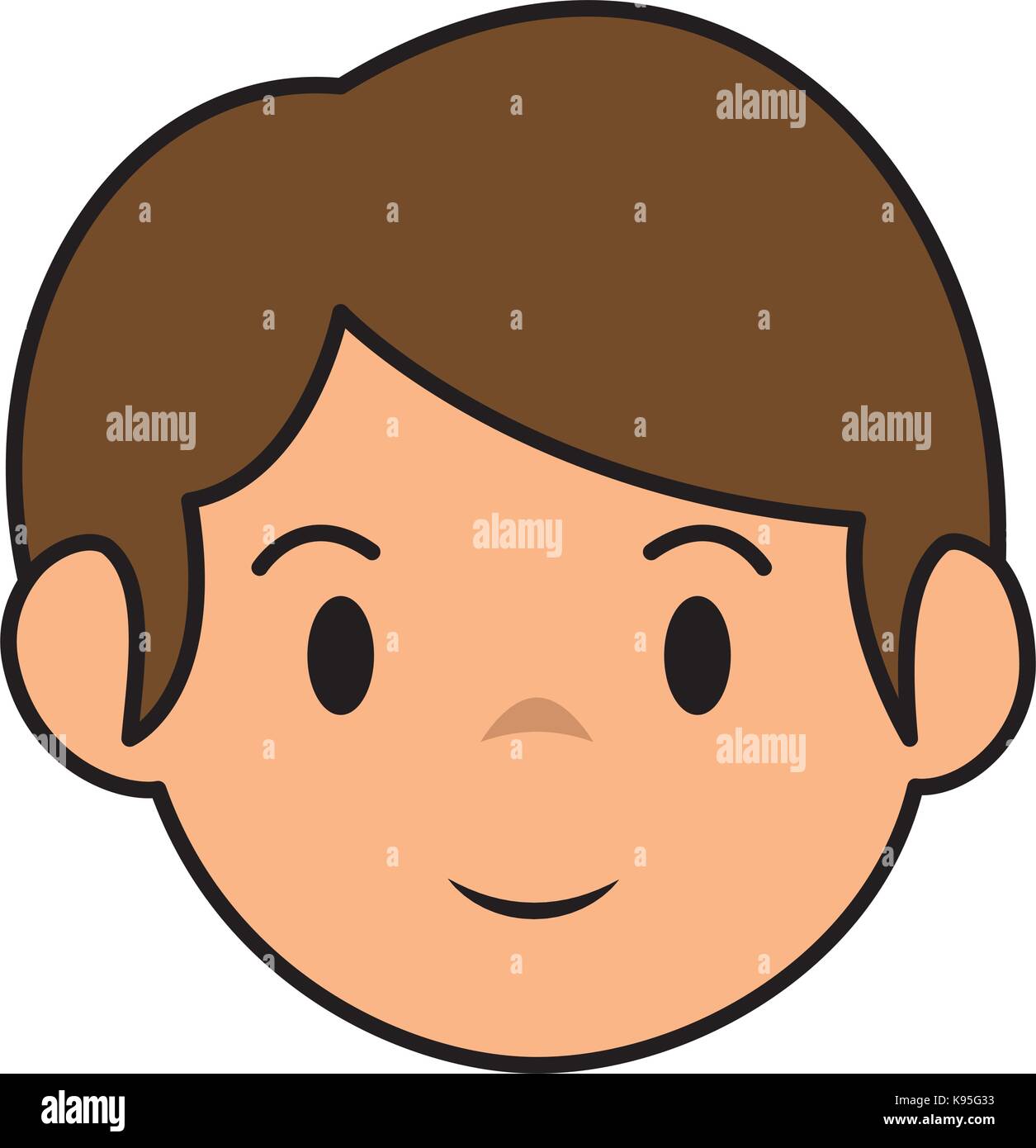 cute little boy head character vector illustration design Stock Vector ...
